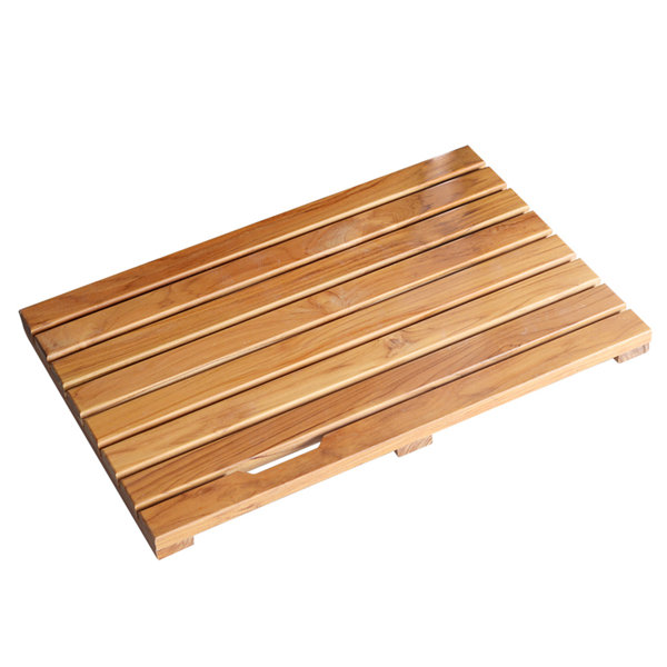 Highland Dunes Mccollough Solid Wood Reversible Shower Mat & Reviews ...