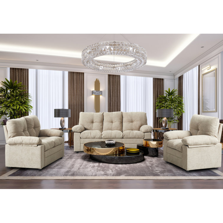 Ebern Designs 3 - Piece Living Room Set & Reviews | Wayfair