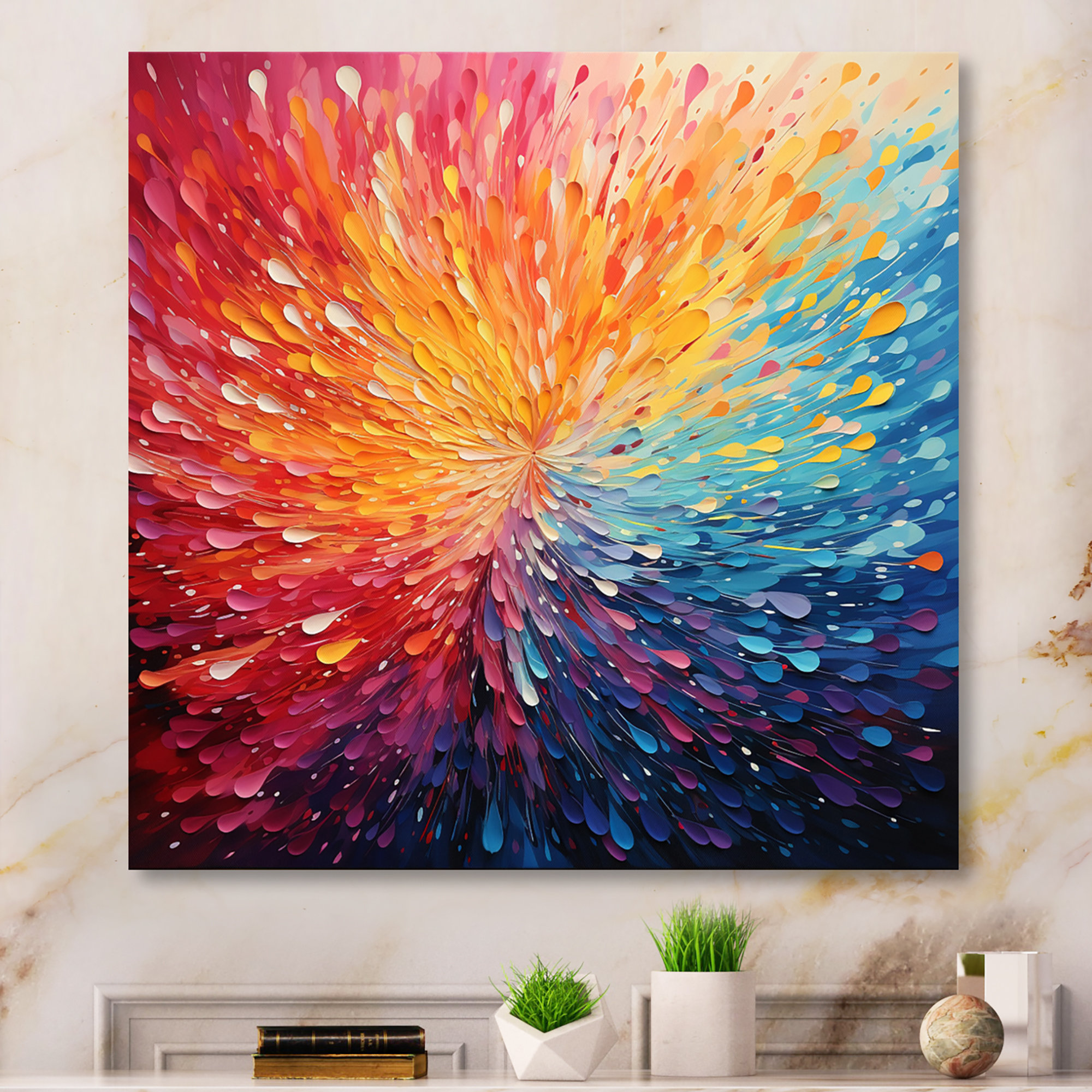 Ivy Bronx Hardedge Art Vibrant Velocity - Hard Edge Painting Canvas Art ...