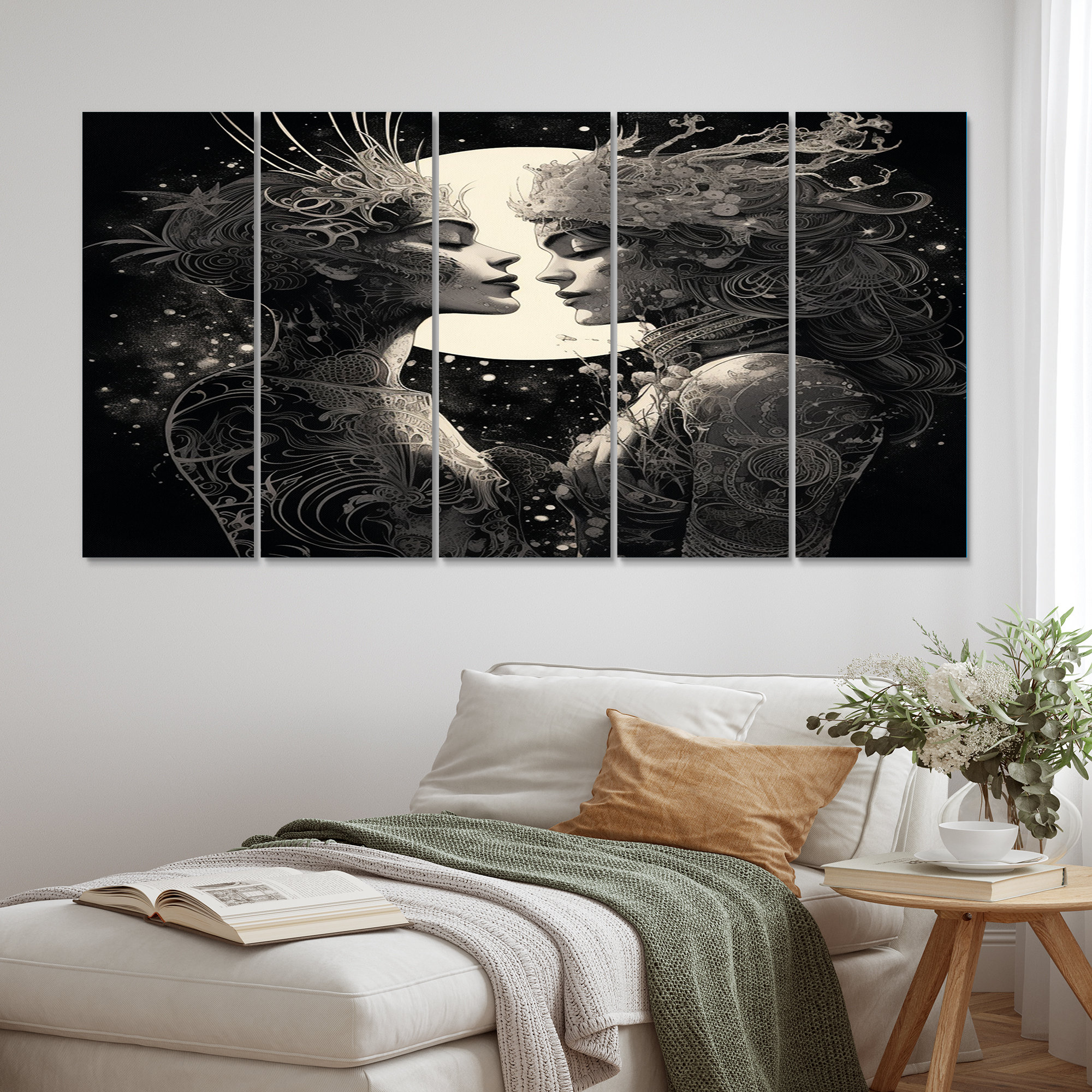 Lark Manor Twin Flame Love Storey Tender Couple I - Couple Canvas Print ...