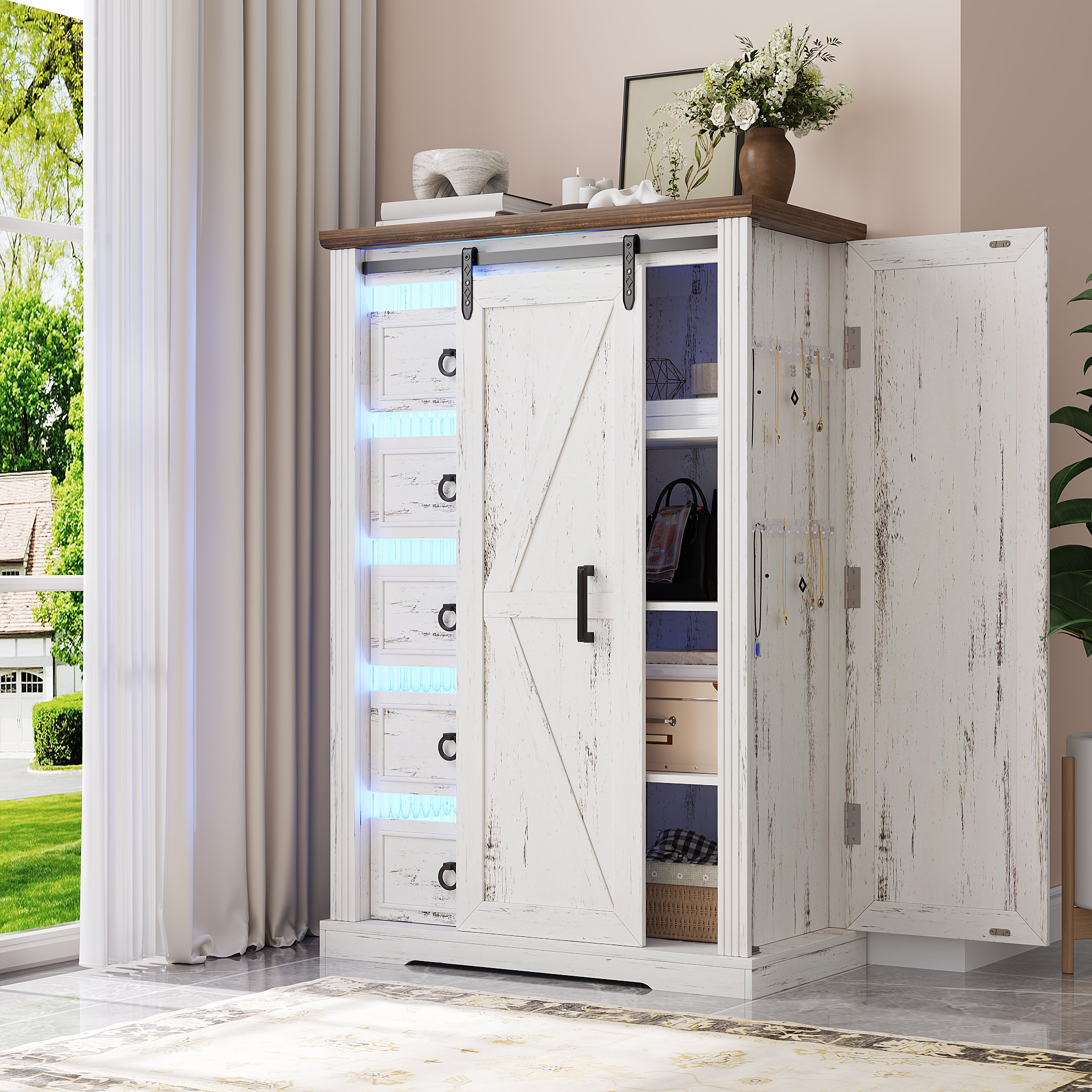 Ophelia & Co. 5 Chest Of Drawers, Tall Drawers Dresser With Sliding ...