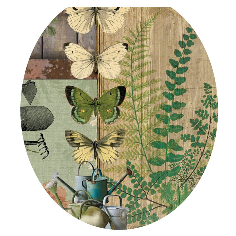 Toilet Tattoos In the Garden Toilet Seat Sticker,Lid Decal | Wayfair