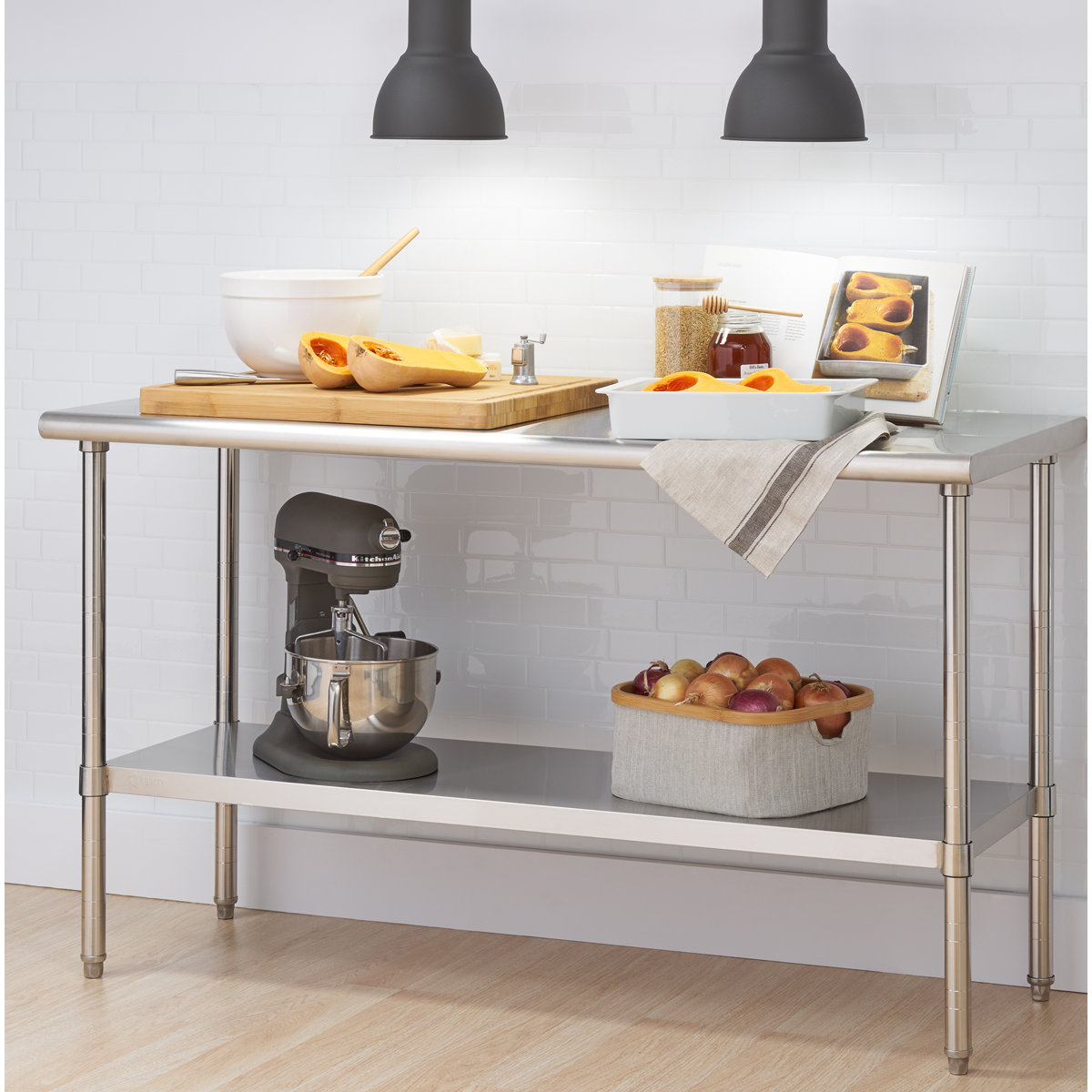 Symple Stuff Christner EcoStorage Prep Table & Reviews | Wayfair