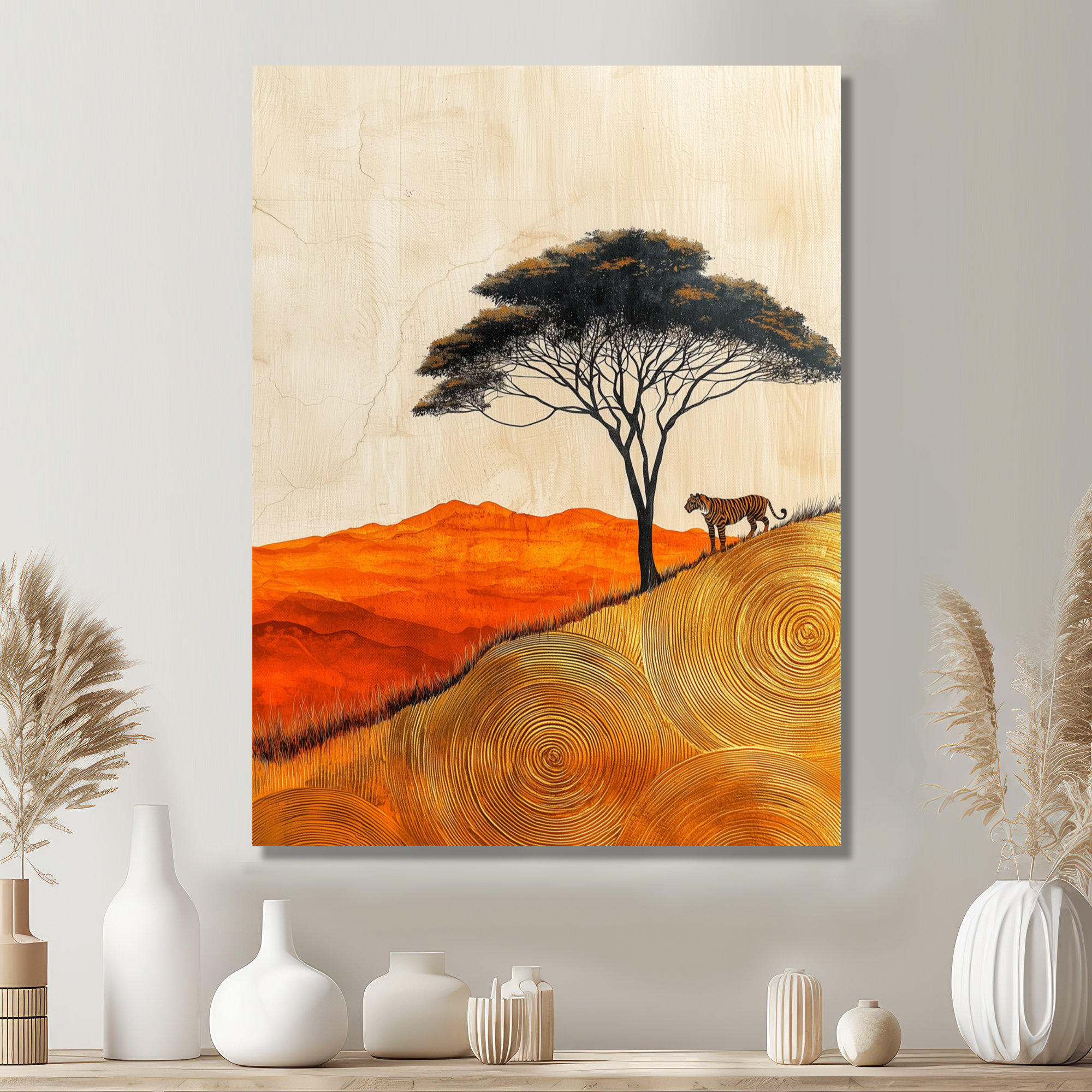 Ivy Bronx Tiger And Baobab Roots Of Africa II - Tiger Metal Print | Wayfair
