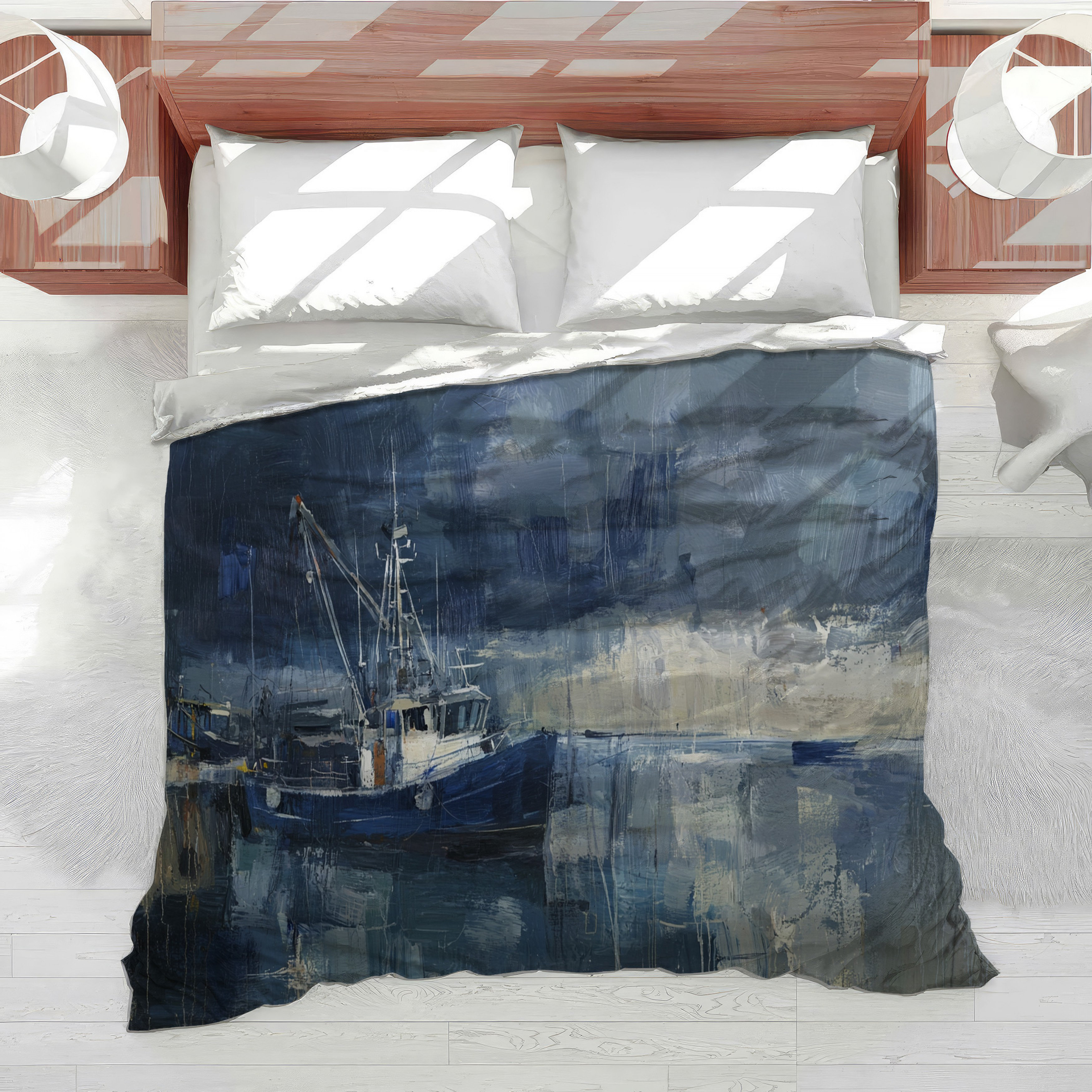 VisionDecor Boat Bedding Marine Duvet Cover Coastal Beach | Wayfair