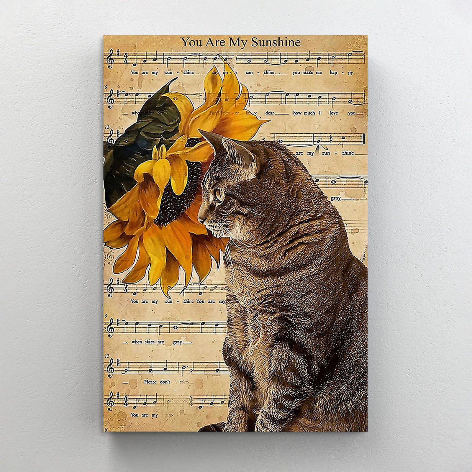 Trinx Are My Sunshine Cat - Wrapped Canvas Graphic Art | Wayfair