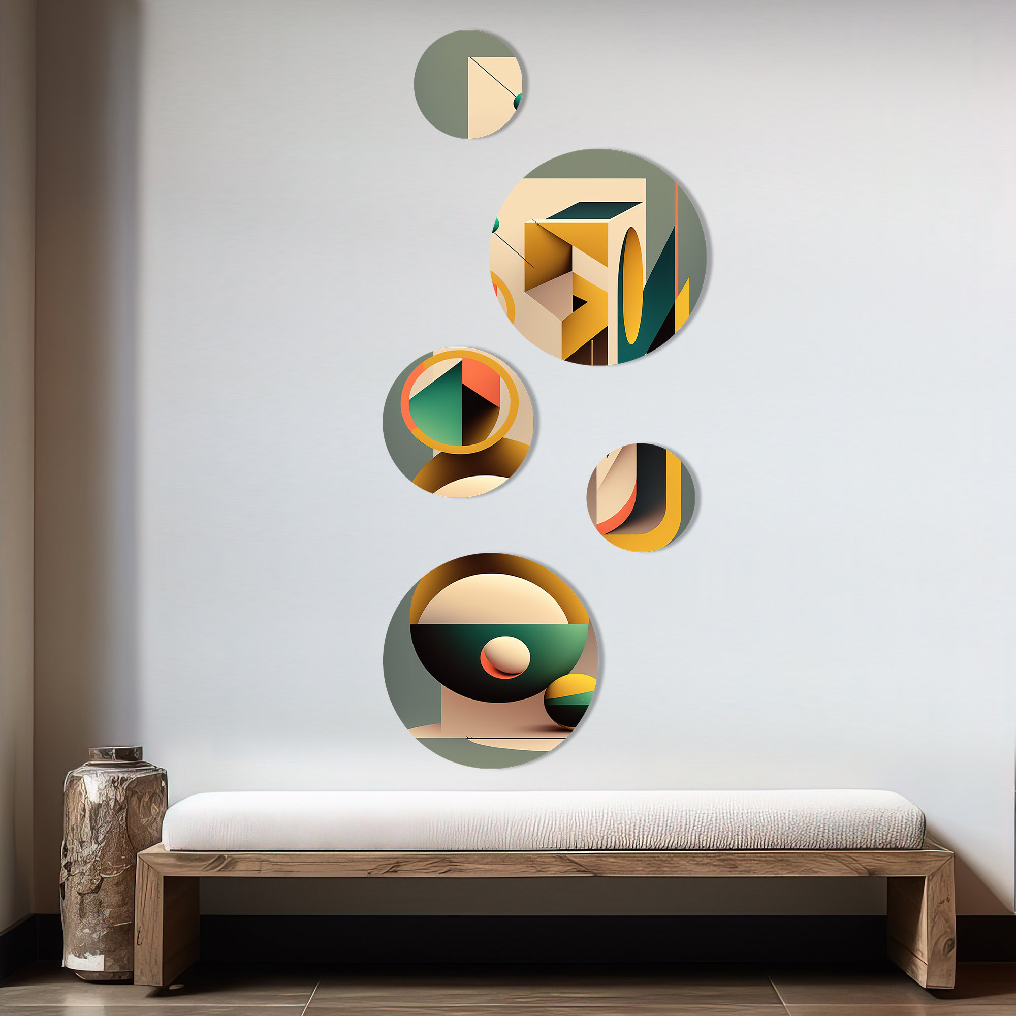 Design Art 5 Retro Elementary Geometrics VII Wall Decor Set | Wayfair