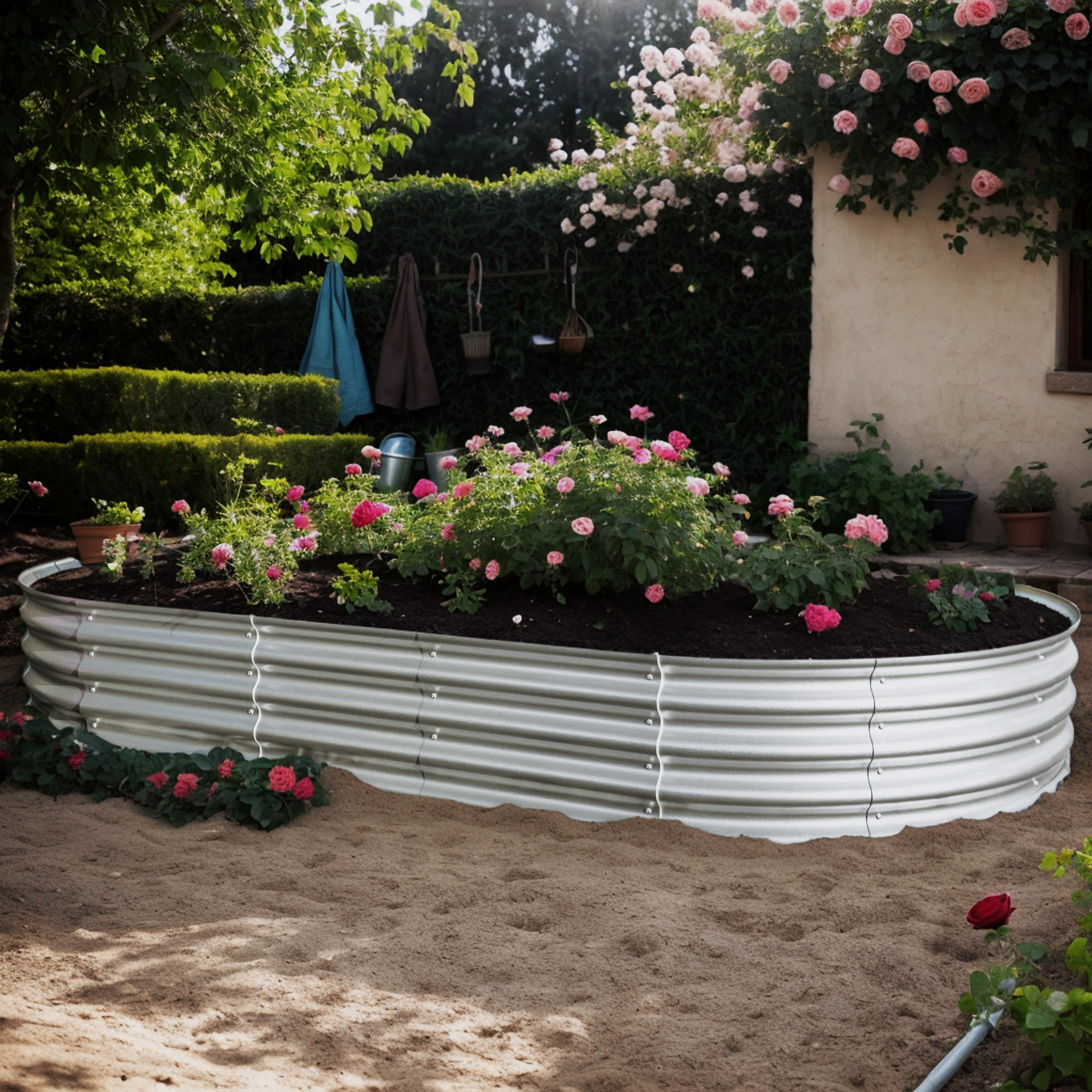 Arlmont & Co. Galvanized Steel Raised Garden Bed | Wayfair