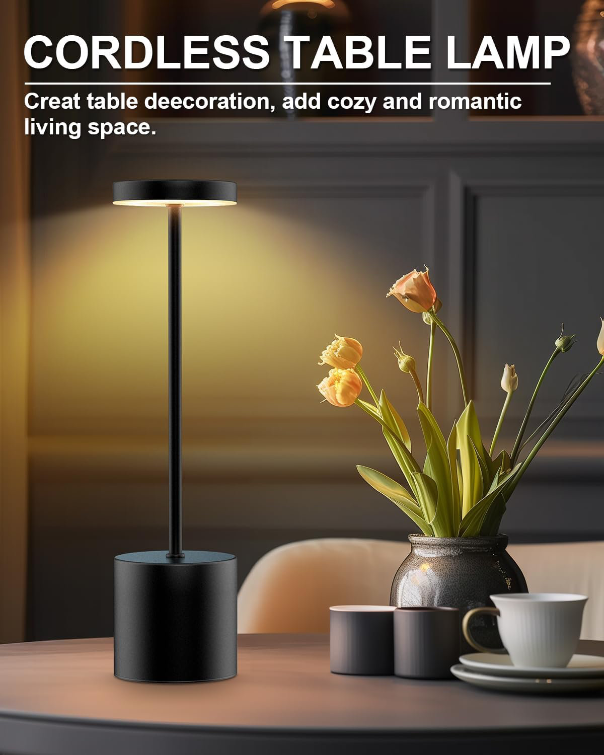 Ivy Bronx Coralys Cordless Table Lamps Rechargeable Portable LED Desk ...