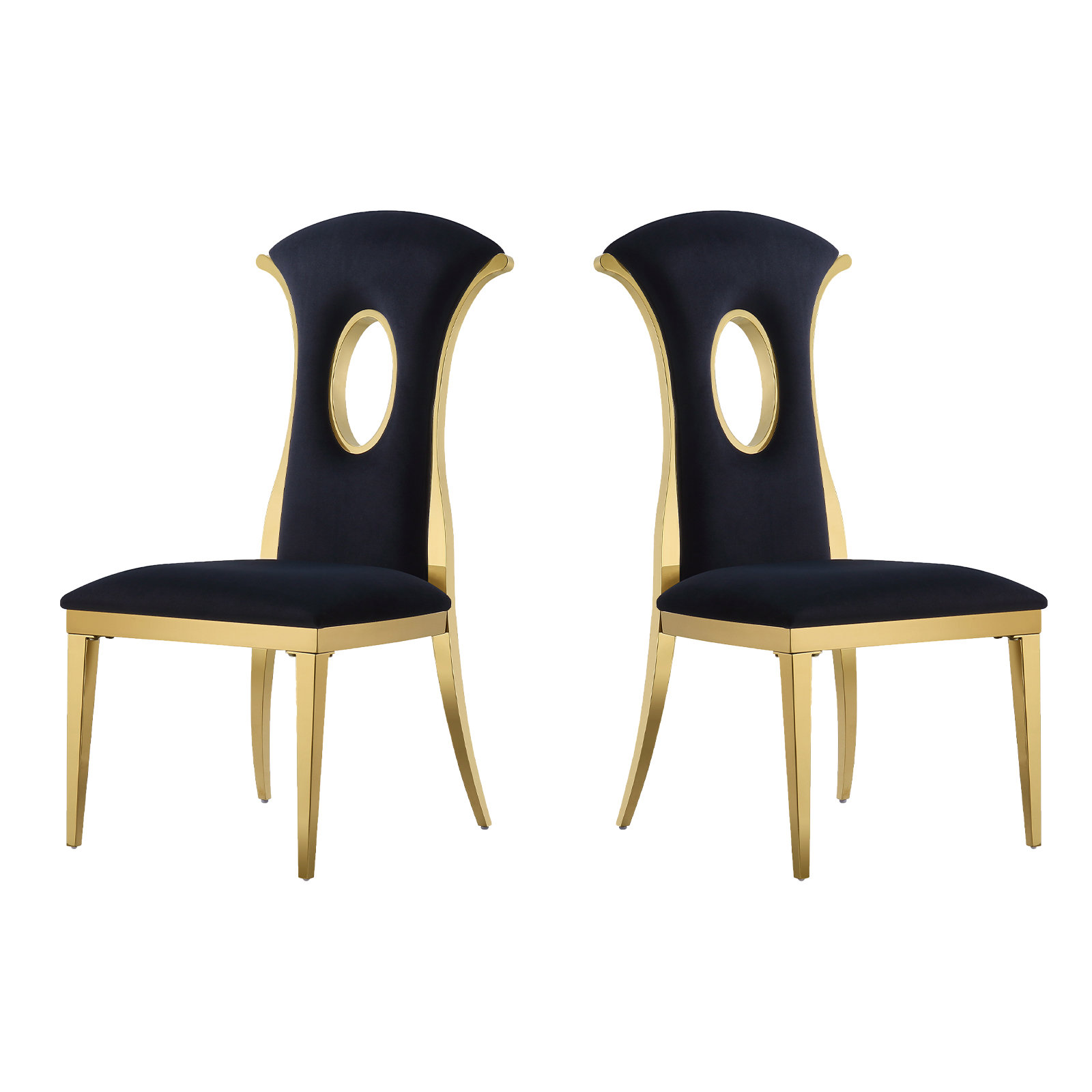 Rosdorf Park Issic Velvet Upholstered Side Chair | Wayfair