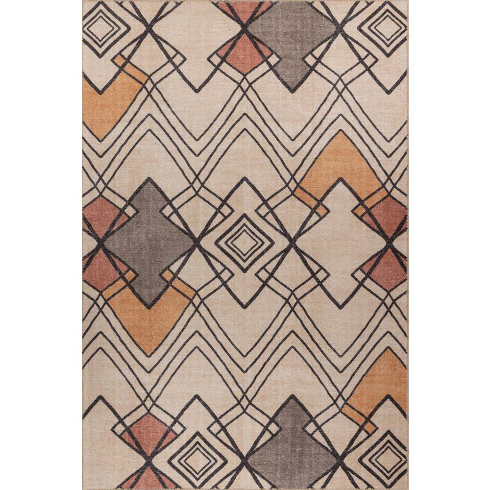 METG HOME Abstract Thin Rug Machine Made Cotton Area Rug in Beige | Wayfair