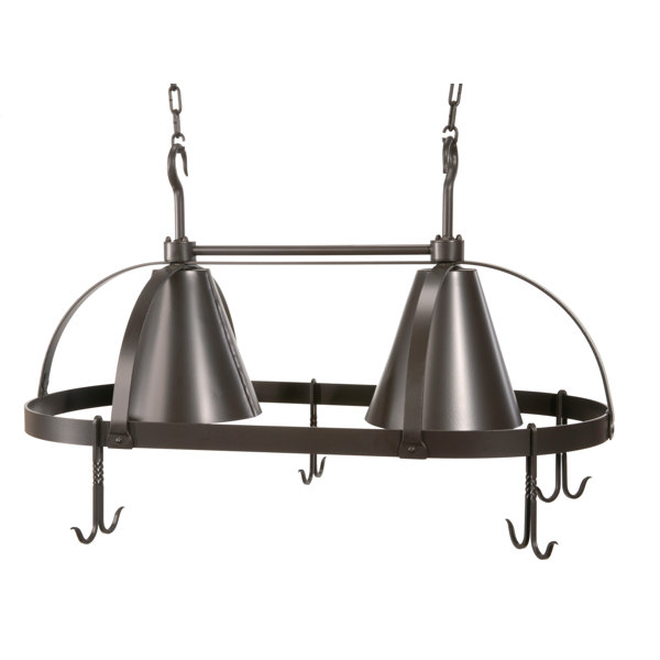 Fleur De Lis Living Metal Handcrafted Oval Hanging Pot Rack | Wayfair