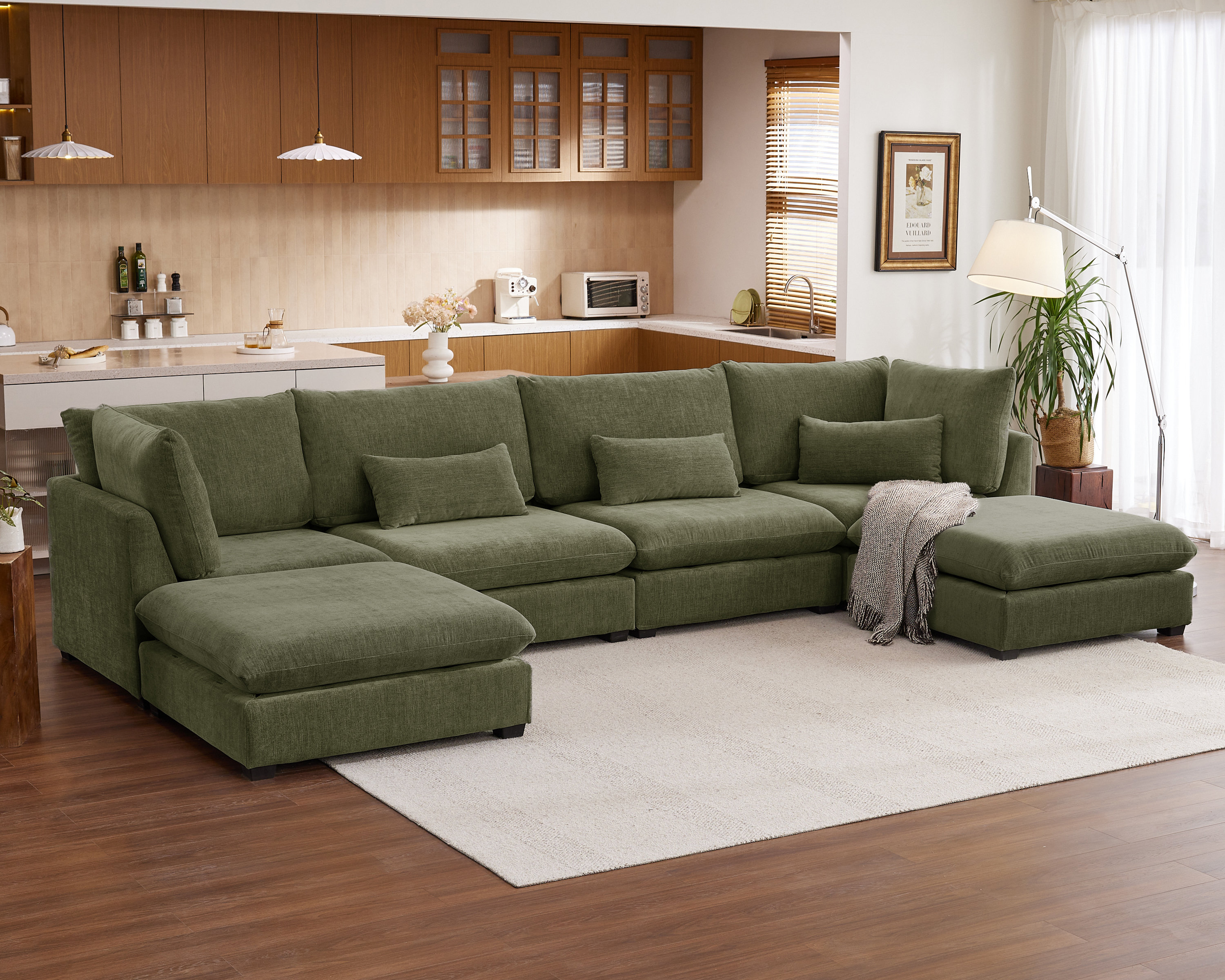 Hokku Designs 160"Oversized Modular Sectional Sofa for Living Room 6 ...