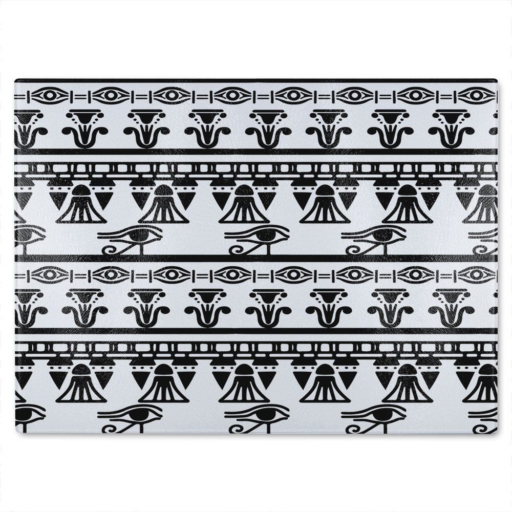 Andrew Lee Egyptian Eye Of Horus Heiroglyphs Glass Chopping Board ...