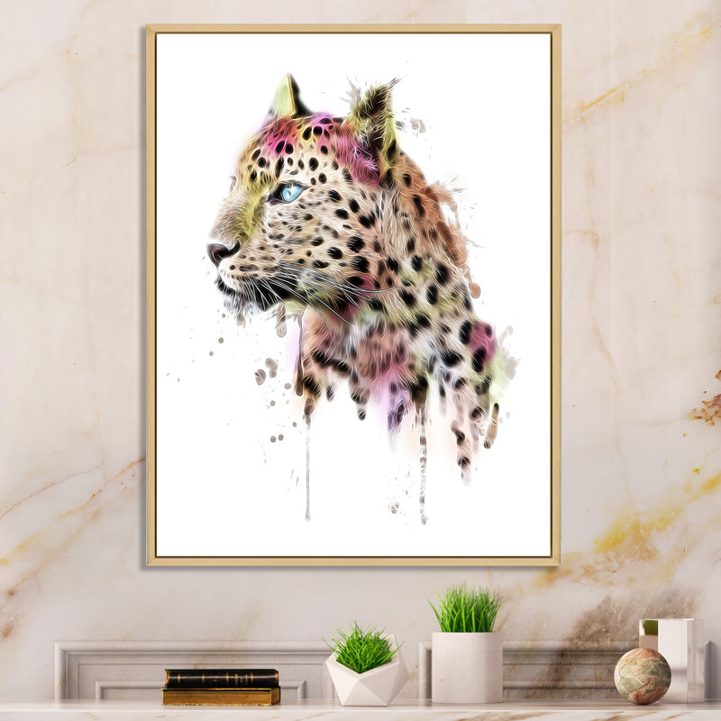 Dakota Fields Colorful Leopard Portrait VI - Floater Frame Print on ...