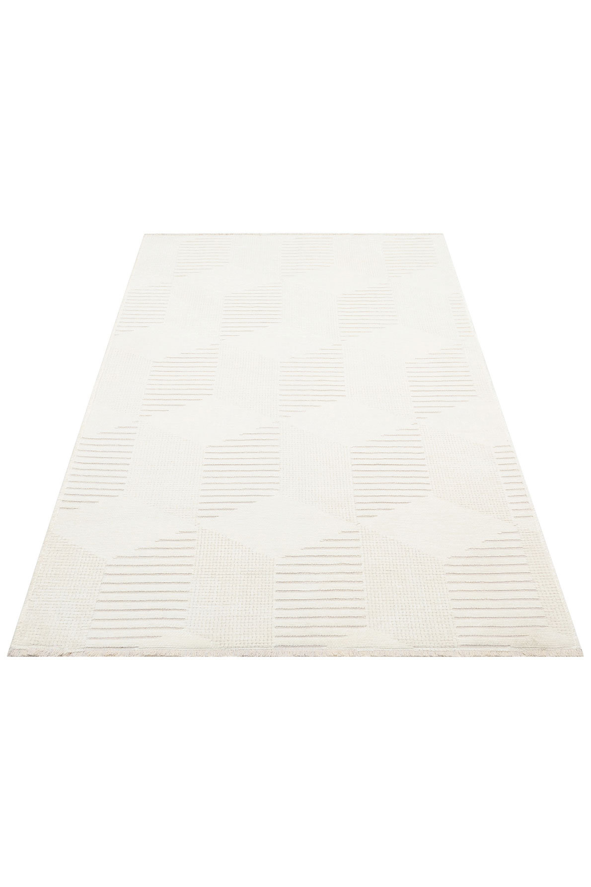 Latitude Run® Fraser Cream Geometric Cotton Machine Made Area Rug | Wayfair