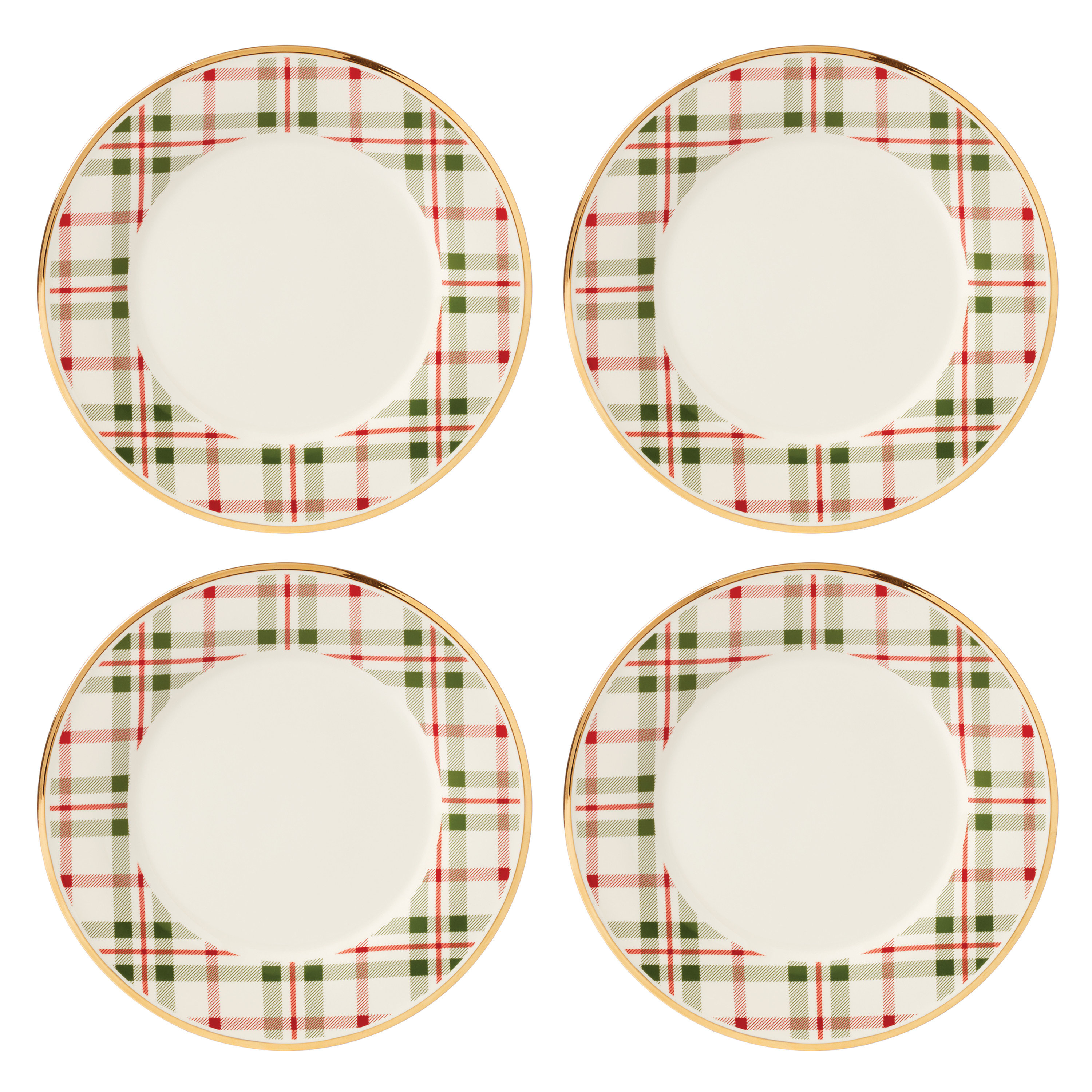 Lenox Holiday Plaid Dinner Plates, Set of 4 | Perigold