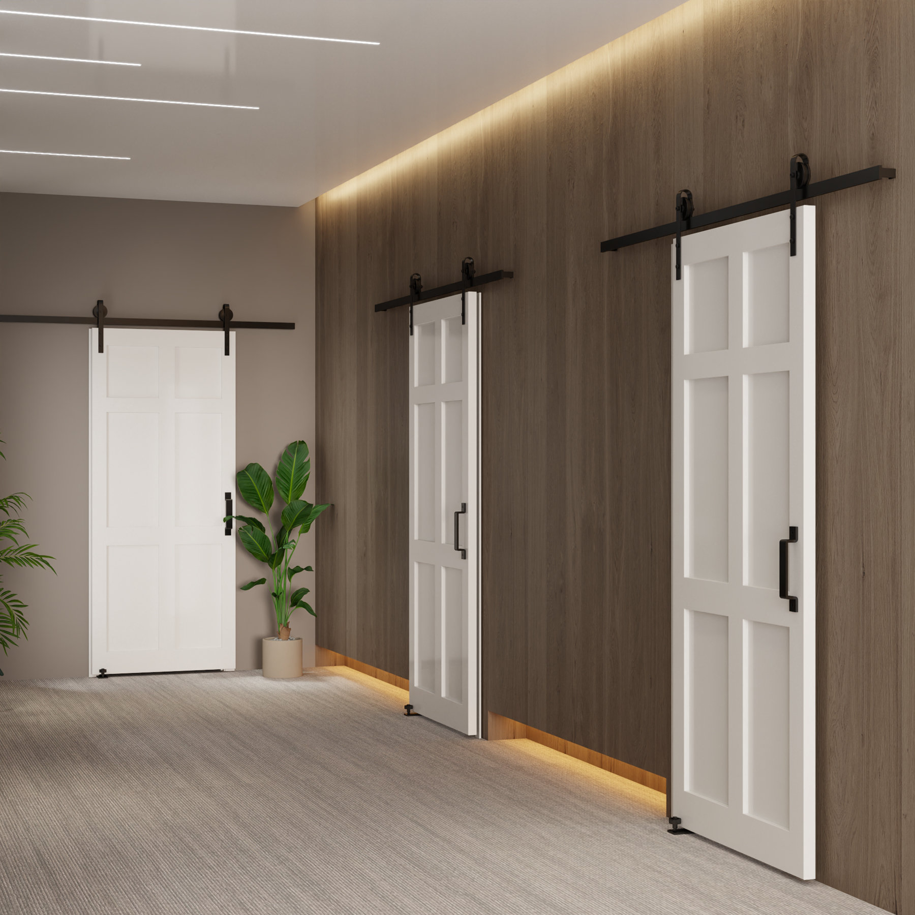 TONY'S APPLIANCES Panel Standard Barn Door Set | Wayfair