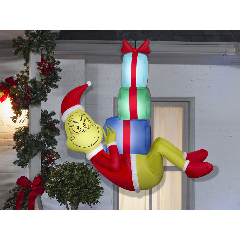 Gemmy Industries 4 Foot Dr. Seuss The Grinch Hanging with Presents ...