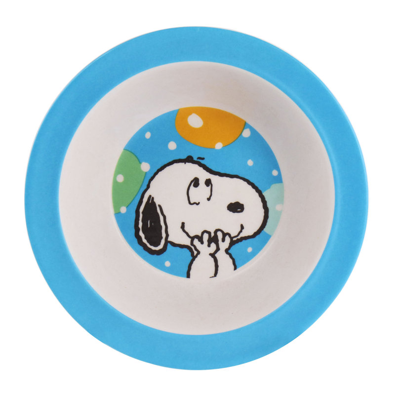 Peanuts Fun Times 5 Piece Kid's Bamboo Melamine Dinnerware Set In Blue ...