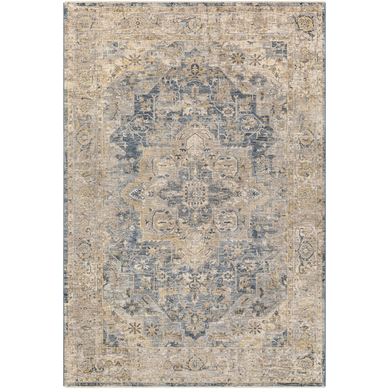 Langley Street Gorsuch Performance Navy/Taupe Rug & Reviews | Wayfair