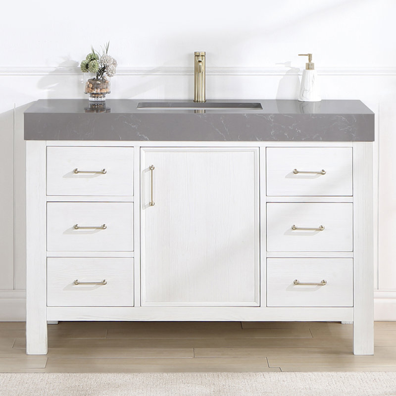 Lark Manor Ambree 48'' Single Bathroom Vanity with Engineered Marble ...