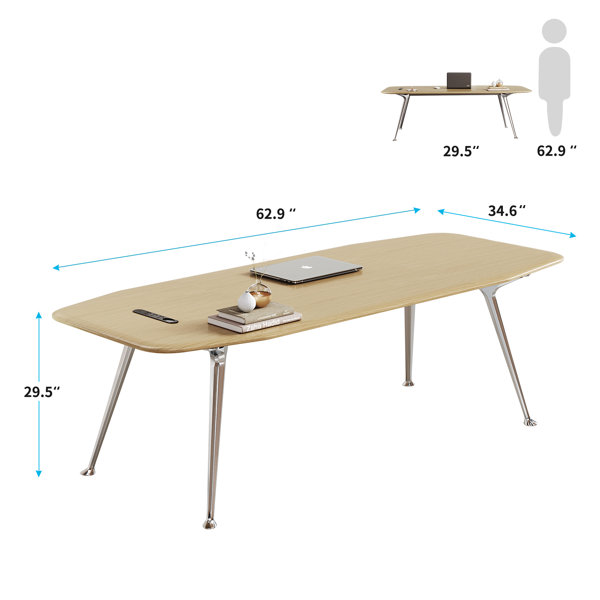Ivy Bronx Office Desk With Chrome-plated Legs and a Built-in Desktop ...