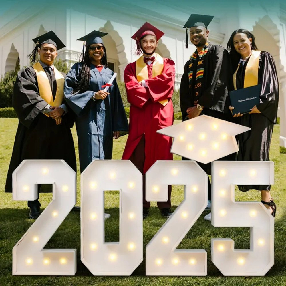 The Party Aisle™ 2025 Graduation Decorations - 2.3Ft Large PRE-CUT 2025 ...