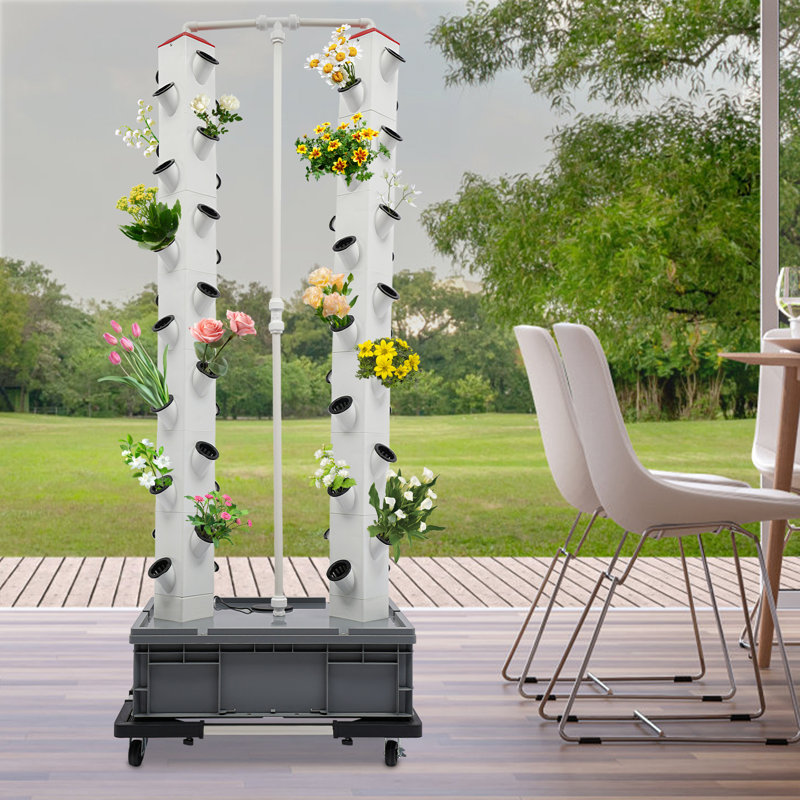 FRONG 56-Plant Hydroponic Outdoor Indoor Vertical Garden Smart Garden ...