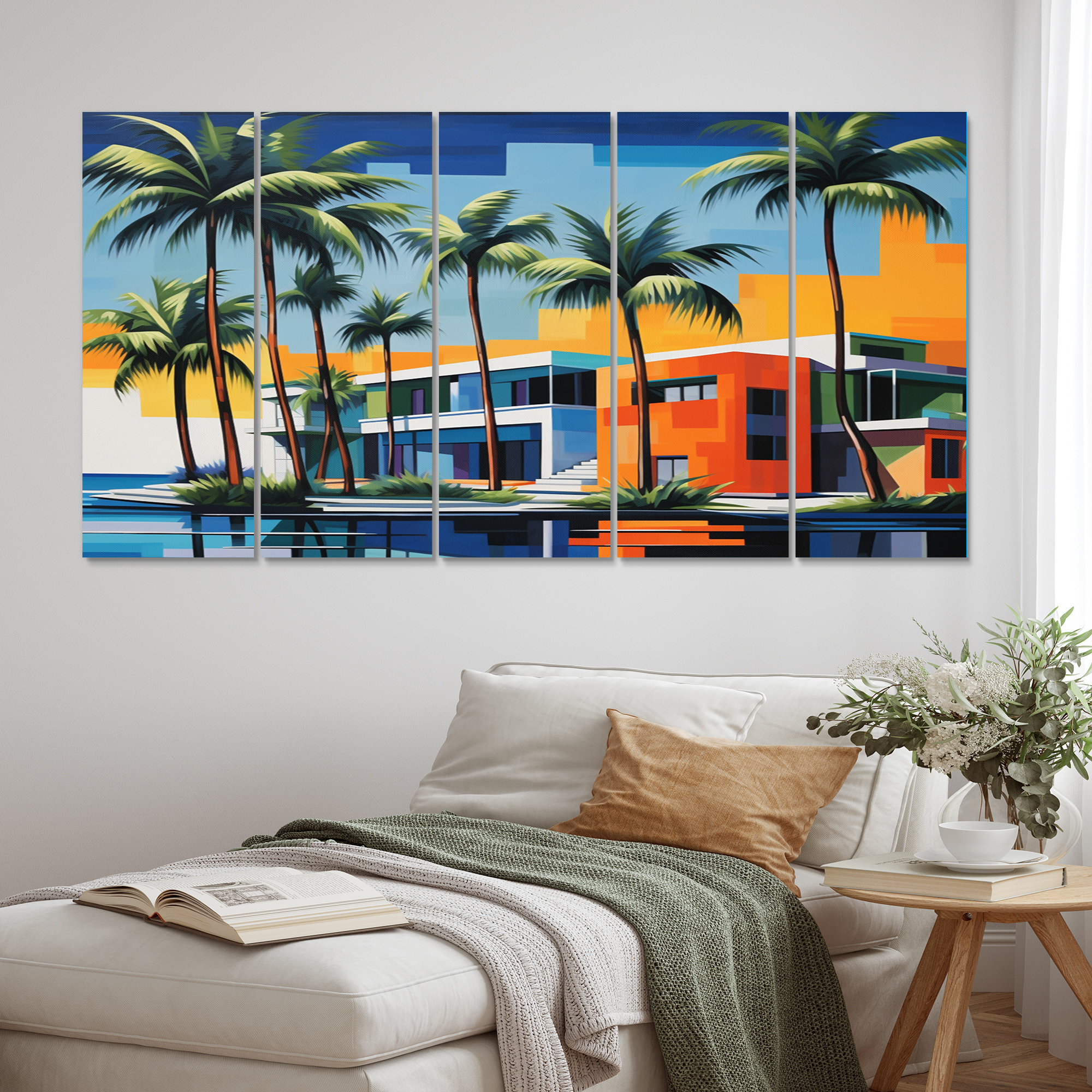 Dovecove Pop Art Palm Beach In Color II 5 Pieces | Wayfair