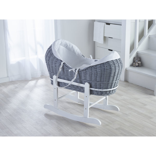 Isabelle & Max Enid Wicker Moses Basket with Bedding and Stand ...