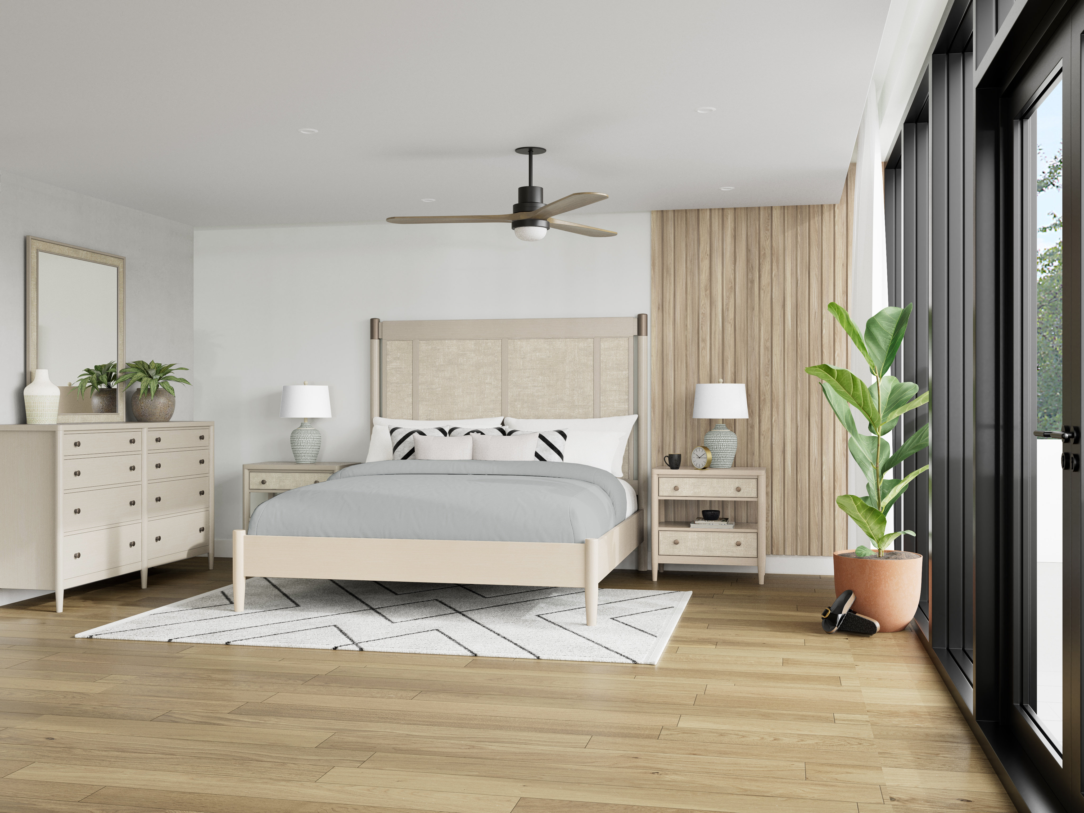 Latitude Run® Shannen Panel Bed Frame With Dresser And Nightstand Set ...