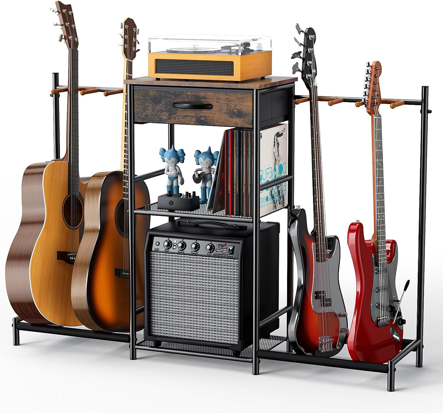 RIVERCITY CUSTOM CABINETRY, INC. Guitar Stands Floor With 4 Guitar ...