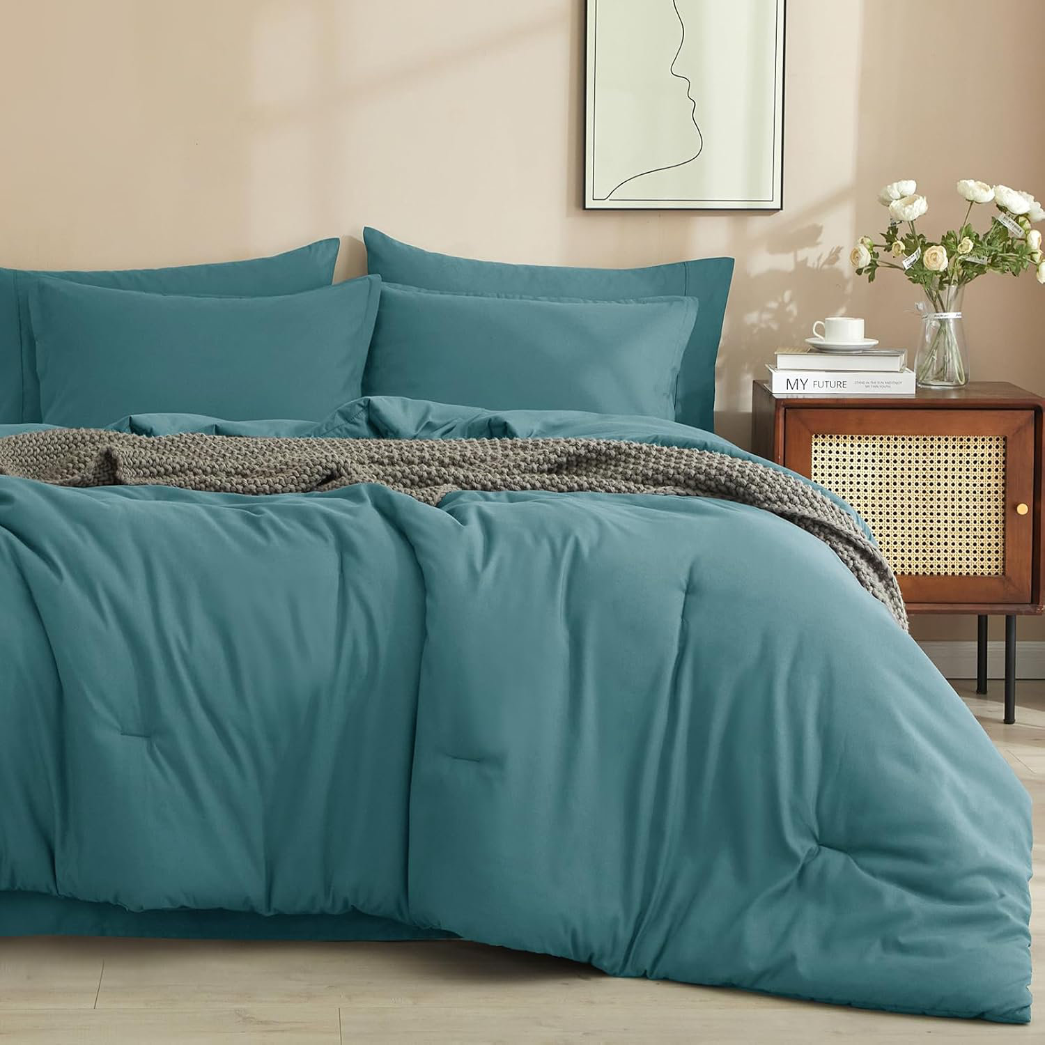 ABESNA Ensemble d'édredon 7 pièces pour très grand lit, ensemble de ...