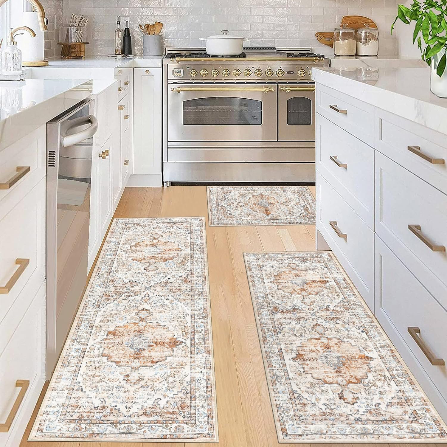 inisep Kitchen Rugs Sets of 3 Non Skid Machine Washable | Wayfair