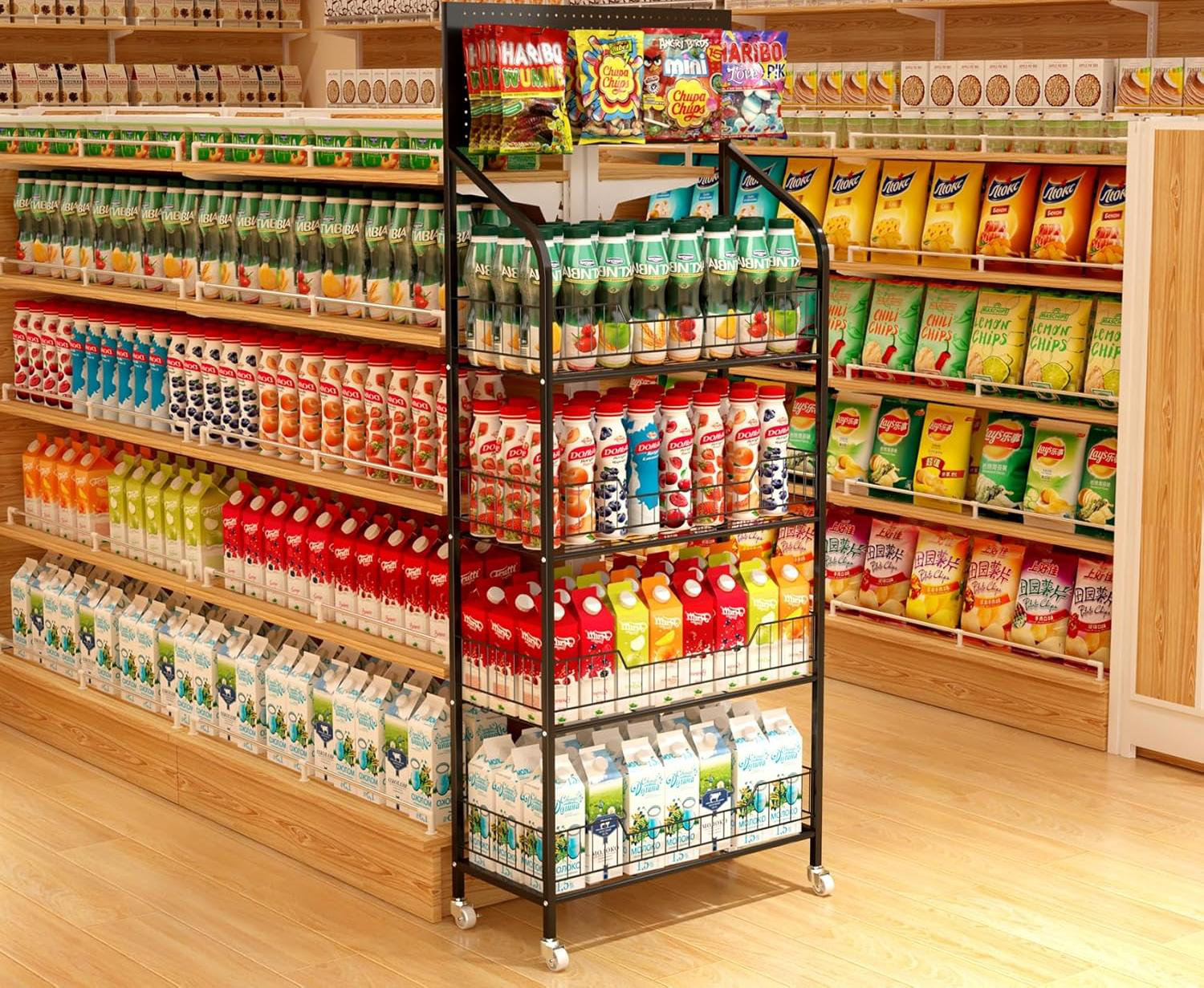 Elaine Mercure Display Shelf Stand, 4 Tier Candy Chip Snack Display ...