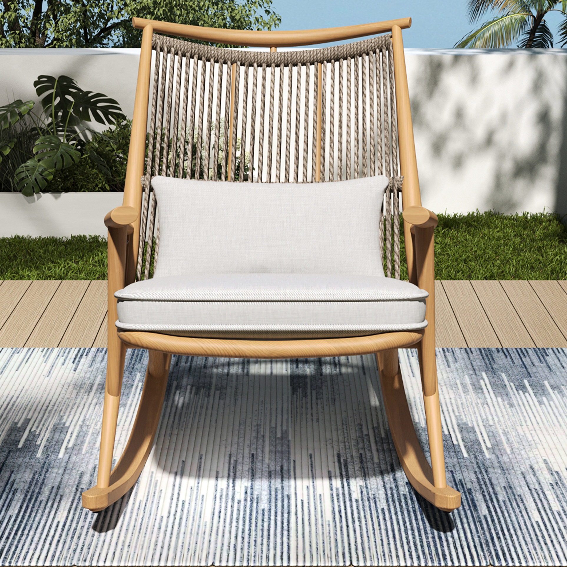 Ophelia & Co. High - Quality Outdoor Rocking Chair With Maple Tinted ...