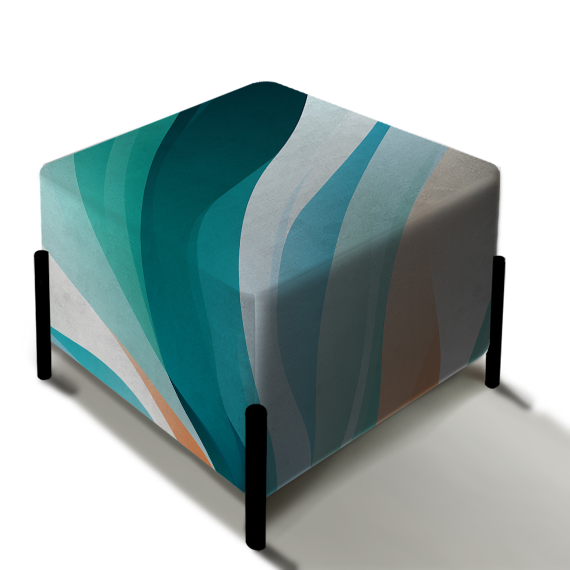 Design Art Coastal Green And Blue Geometry Geometric - Geometric Square ...