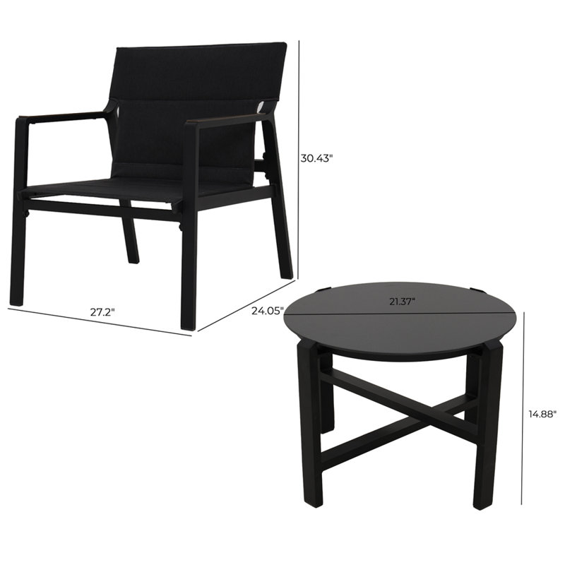 Wade Logan® Byren 2 - Person Round Outdoor Dining Set & Reviews | Wayfair