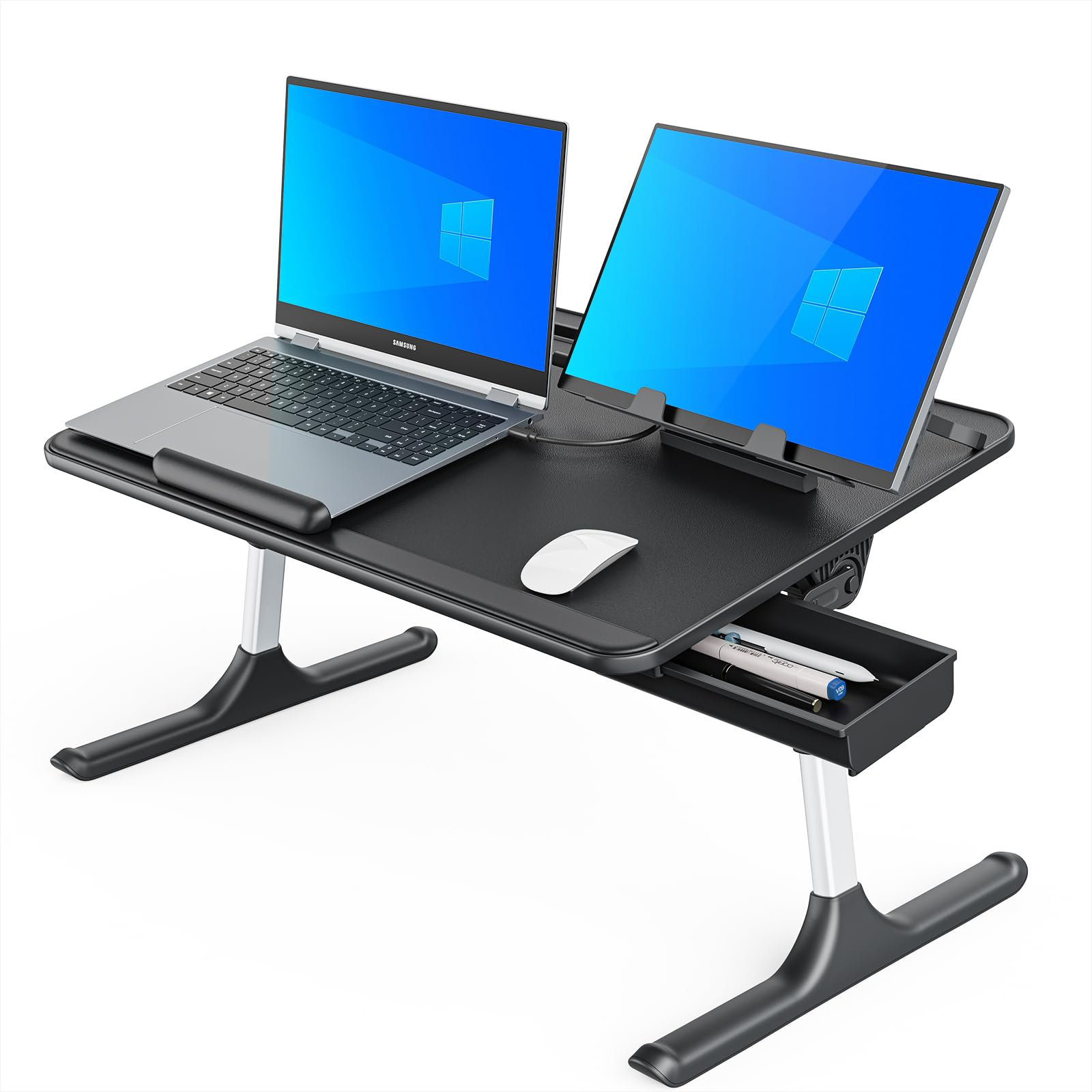 Latitude Run® Lap Desk For Bed, X-Large Foldable Laptop Table With Book ...