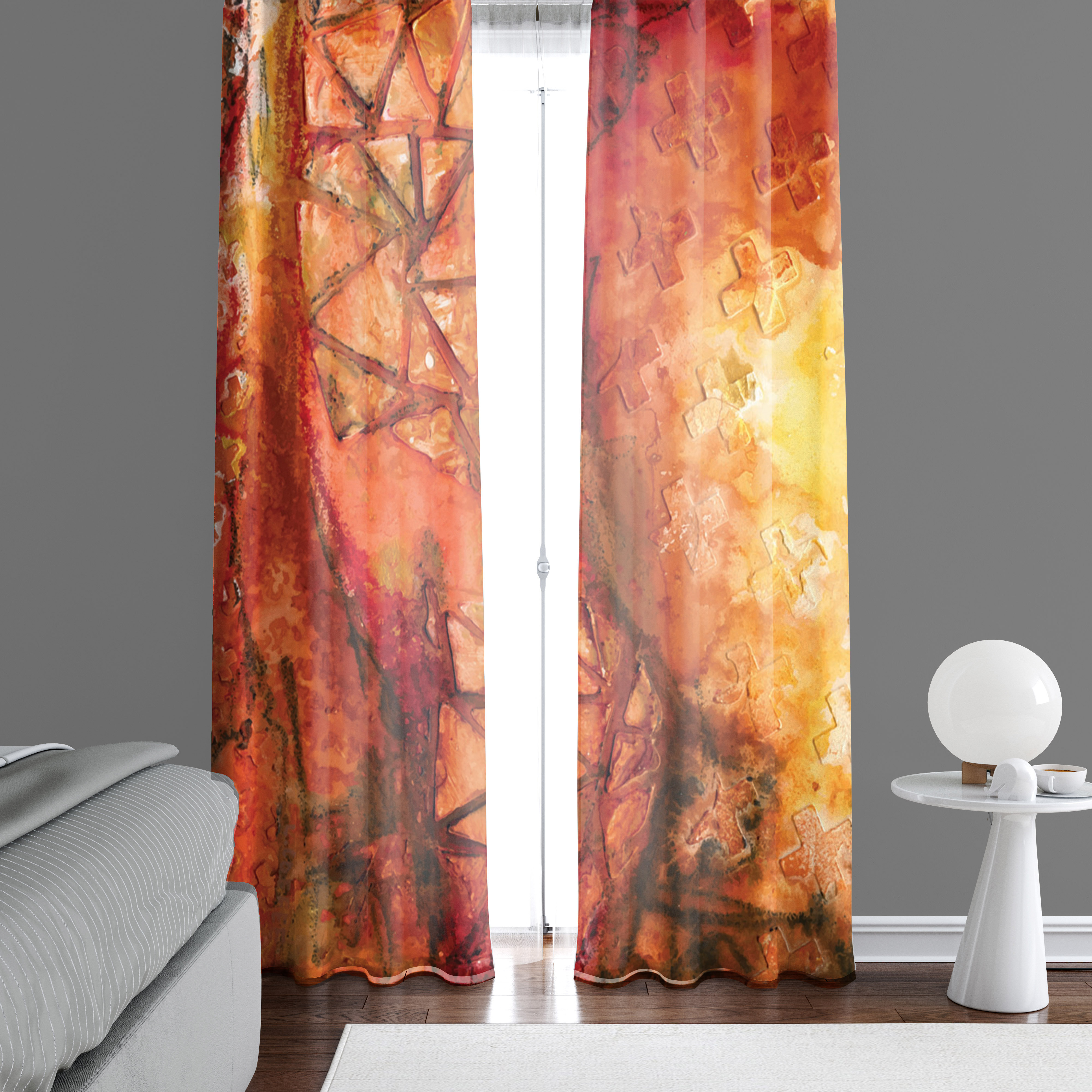 East Urban Home Saidie Polyester Semi-Sheer Curtain Pair | Wayfair