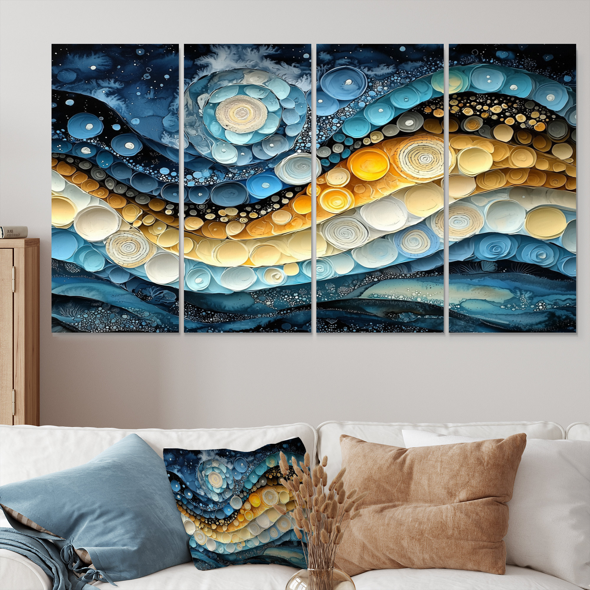 Wrought Studio Ognyan - Abstract Spirals Wall Art - Modern Wall Art ...