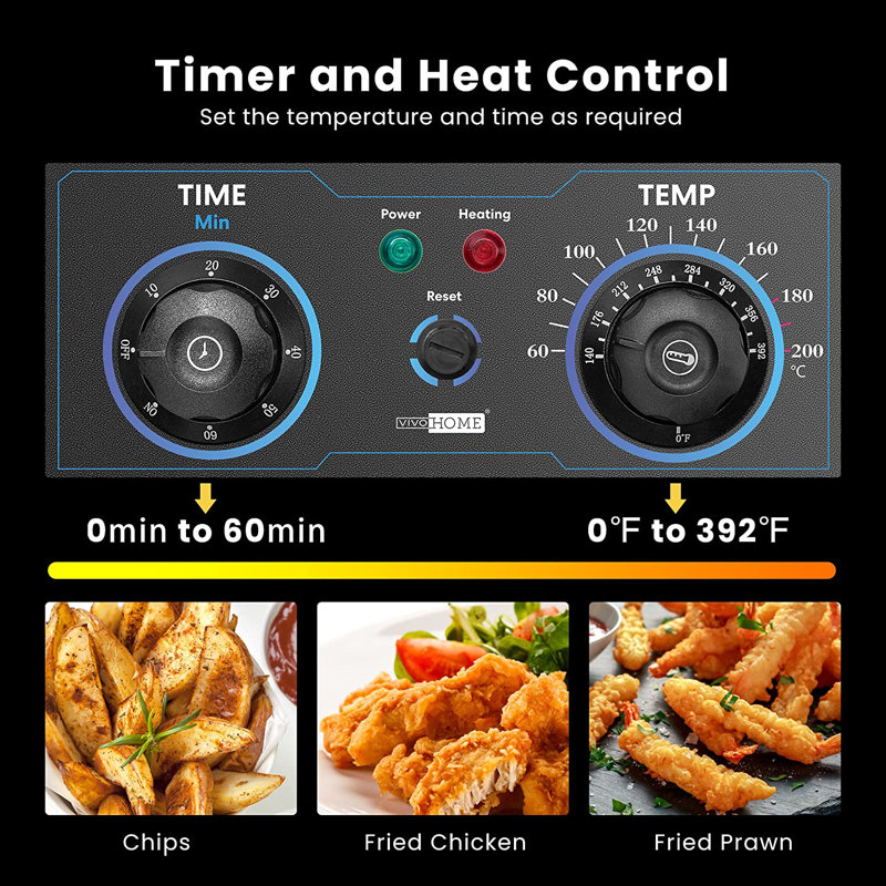 VIVOHOME Commercial 20.7 Qt 2 Basket Deep Fryer with Timer & Reviews ...