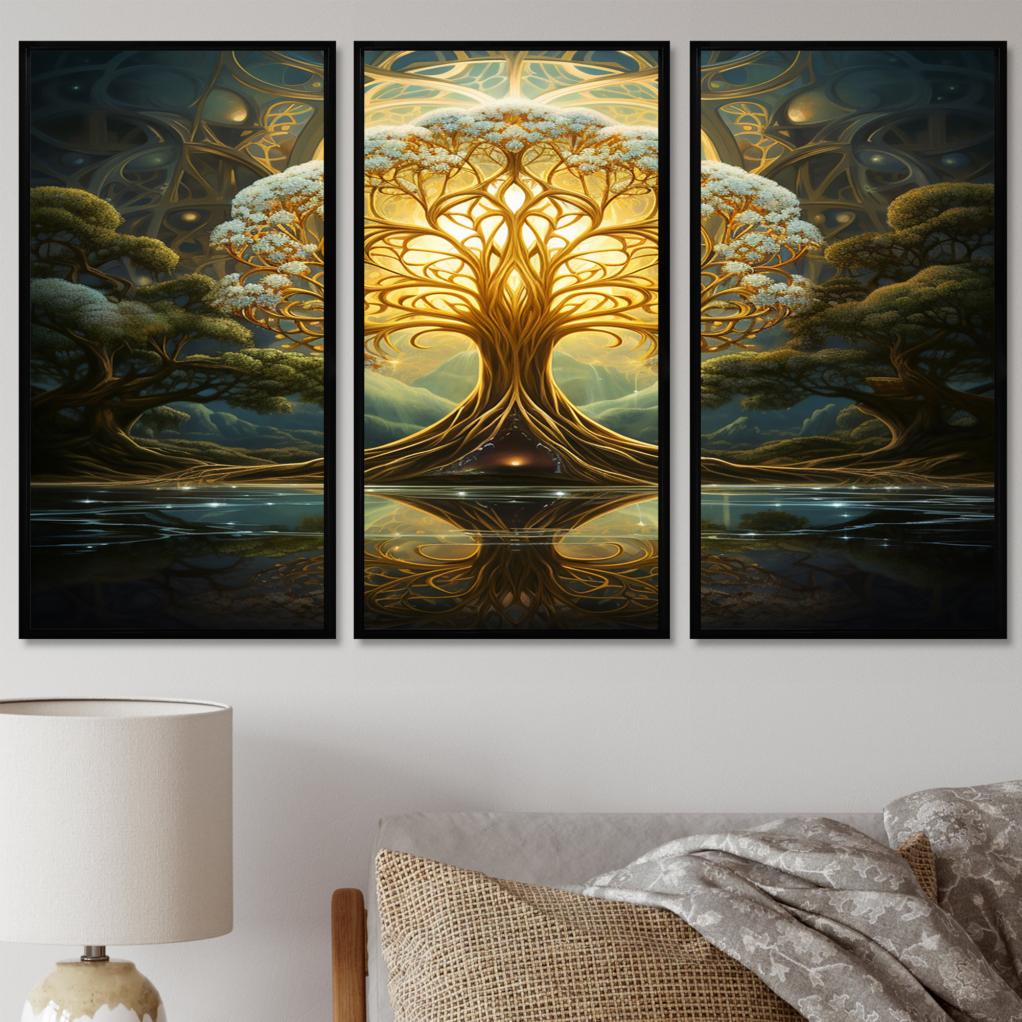 Lark Manor™ Magical Tree Of Life Full Moon Magic - Tree Oak Wall Art ...