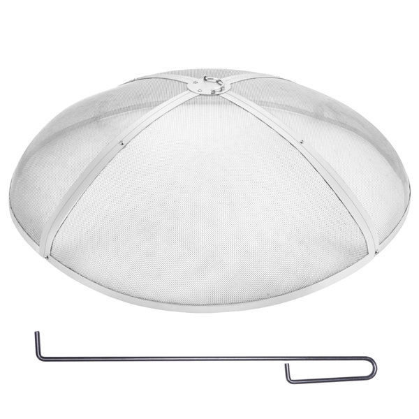 VEVOR Round Fire Pit Spark Screen Round Stainless Steel Spark Screen ...