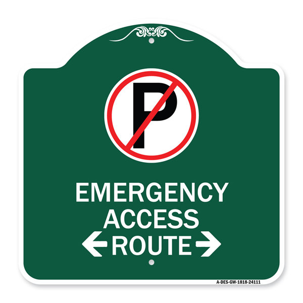Signmission Designer Series Sign - Emergency Access Route (With ...