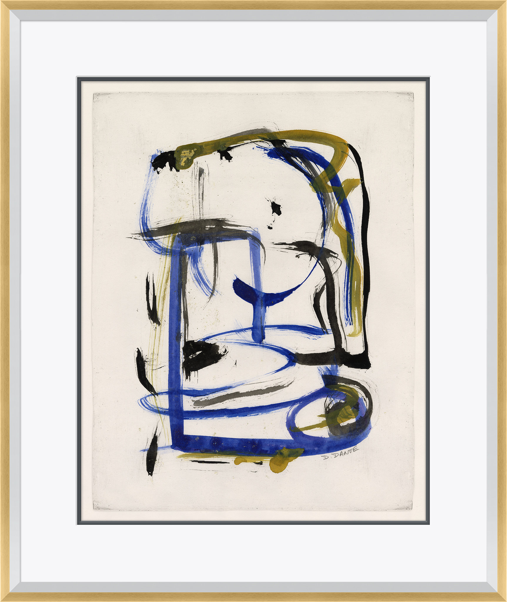 Soicher Marin 'Abstracts in Blue and Yellow 1' - Picture Frame Painting ...