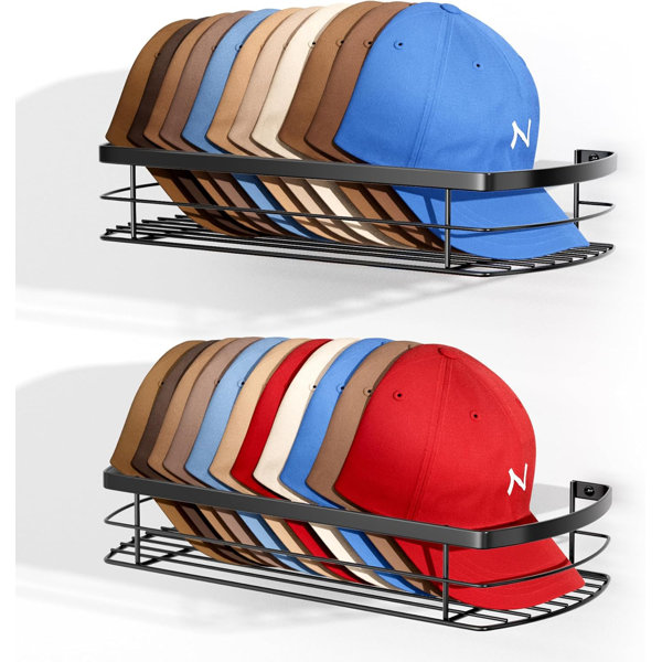 Latitude Run® Metal Hat Rack For Wall, Holds 30 Hats,2 Packs Hat Holder ...