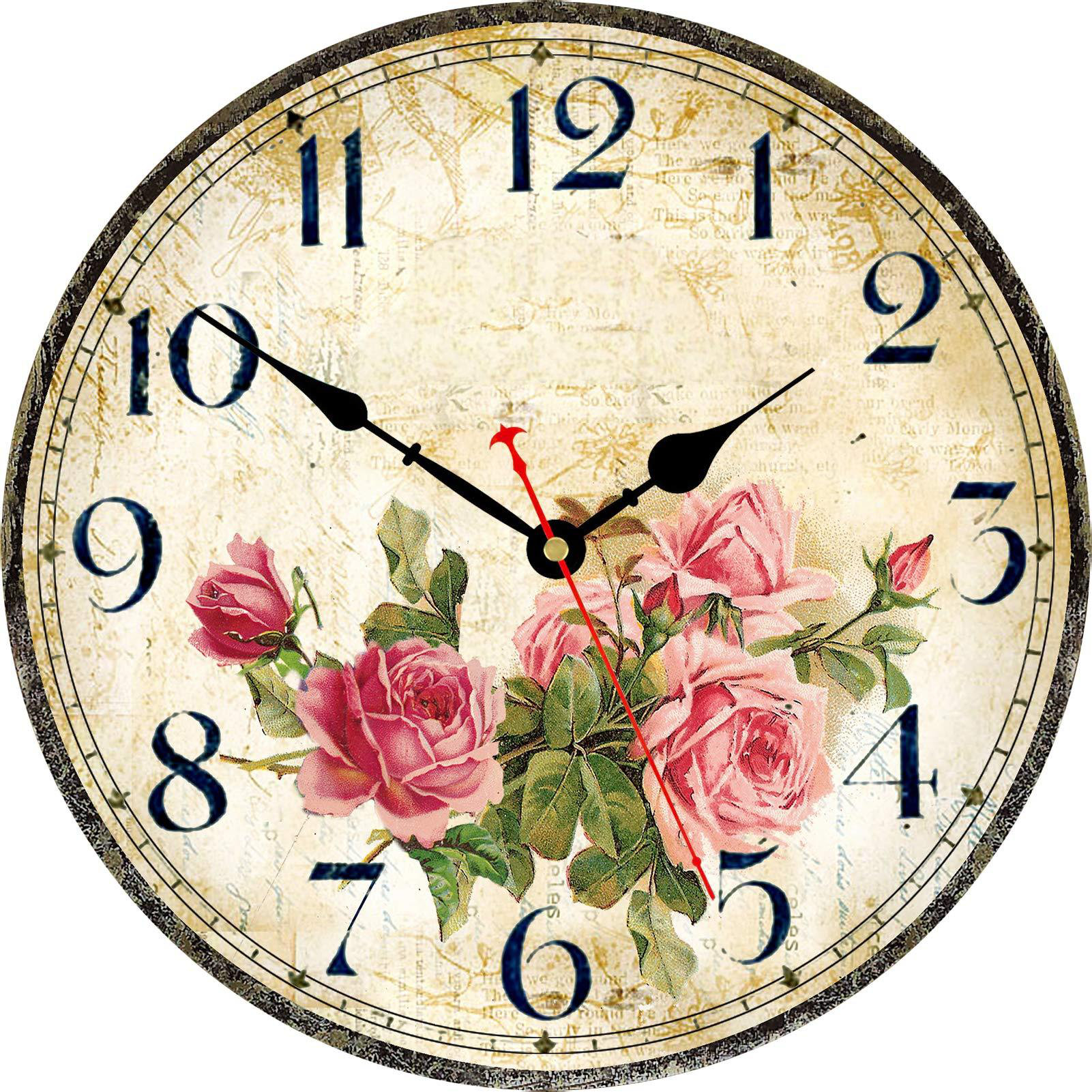 Ophelia & Co. Home Wall Clock 14 Inch Wooden Battery Operated Wall ...