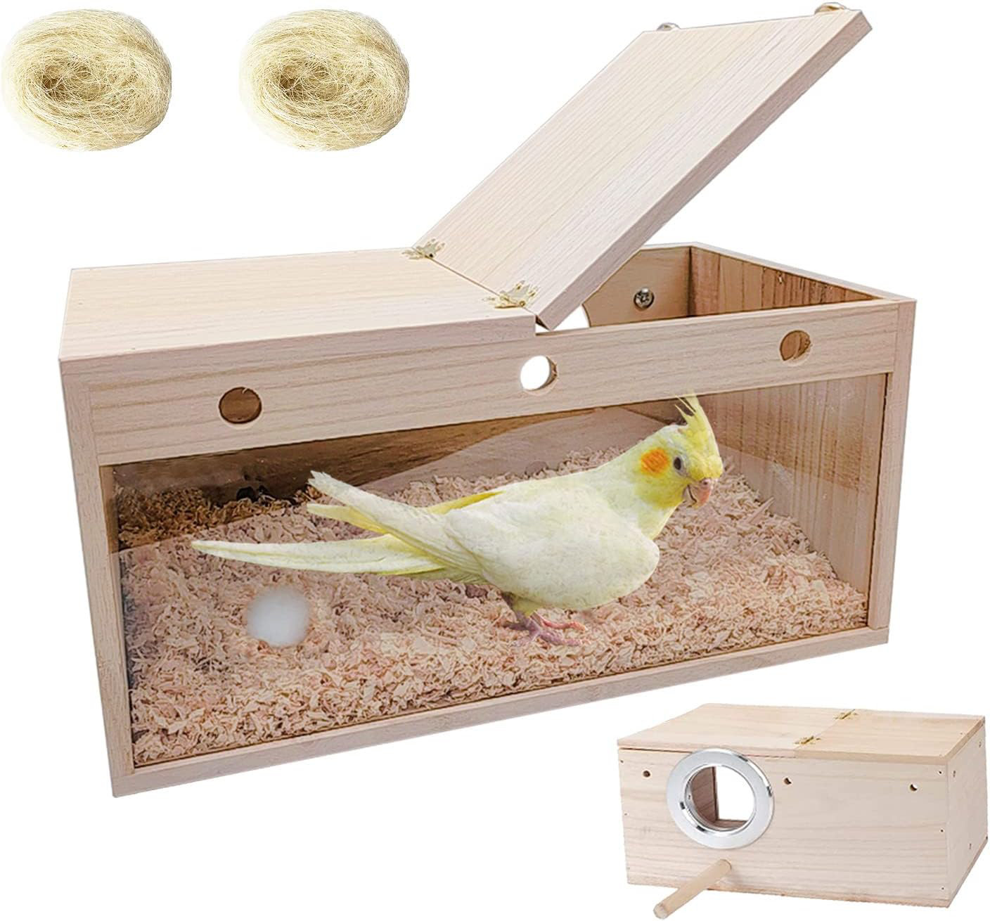 Arlmont & Co. Cockatiel Nesting Box Transparent Bird Nest Box ...
